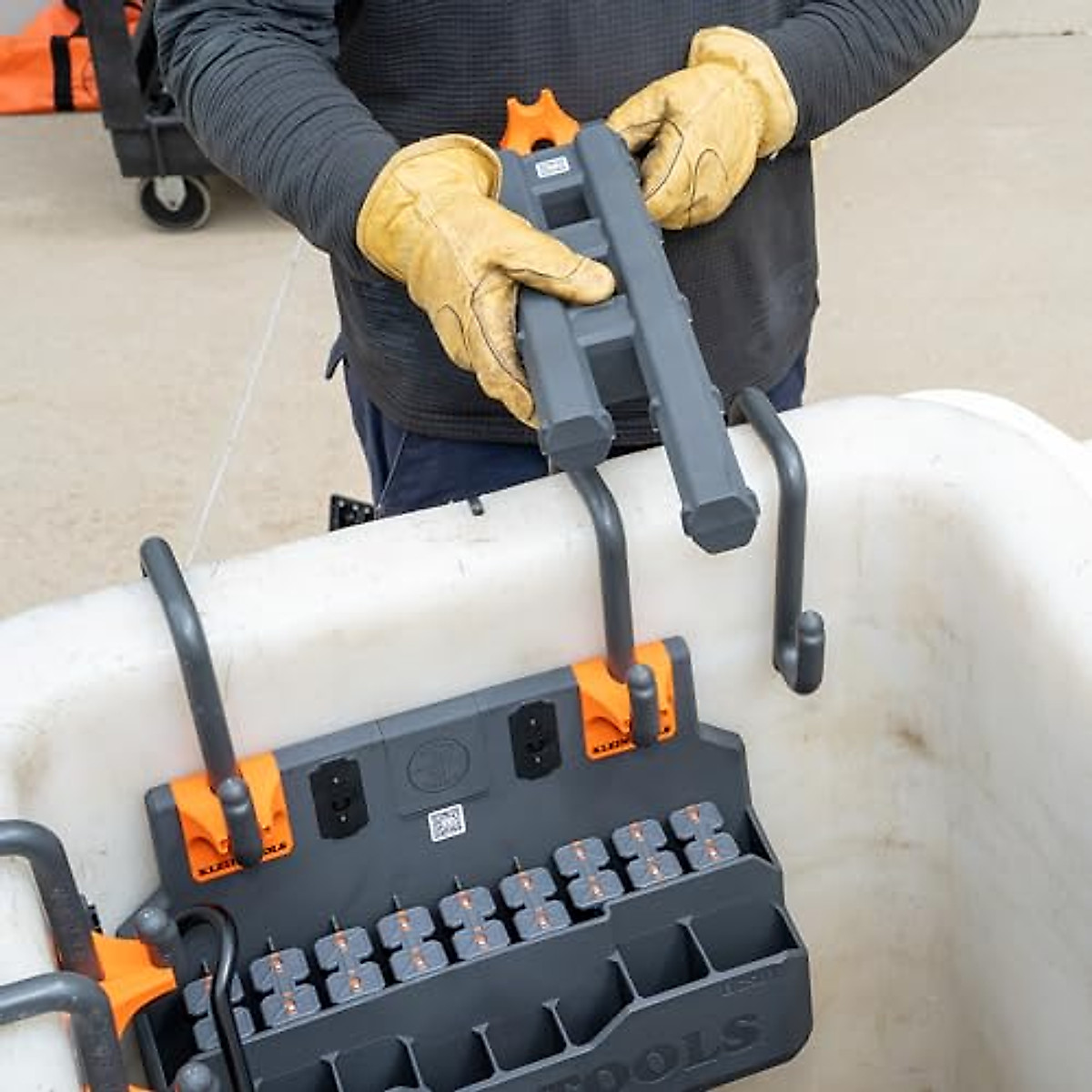 Klein Tools BC507S Auger Bit Storage Module, Fits 12-Inch, 18-Inch, 24-Inch Auger Bits, Optional S-Hooks Secure Module to Aerial Buckets