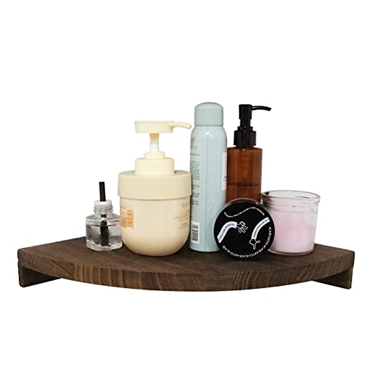 TNQNCFL Round Floating Corner Shelves,Solid Wood Corner Floating Shelves,Wall Mount Floating Corner Shelves,Hanging Corner Shelf for Wall Decor Bedroom Living Room Bathroom Kitchen Office