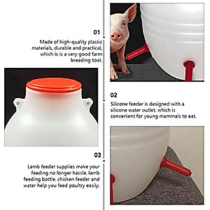 Operitacx Lamb Goat Feeder Bucket Milk Bucket Milk Feed Bucket with Nipples Milk Feeder Animal Feeding Pot Farm Bottle Feeding Bucket for Lamb Dog Lamb Feeding Bucket Pig Calf Feeding Bottle