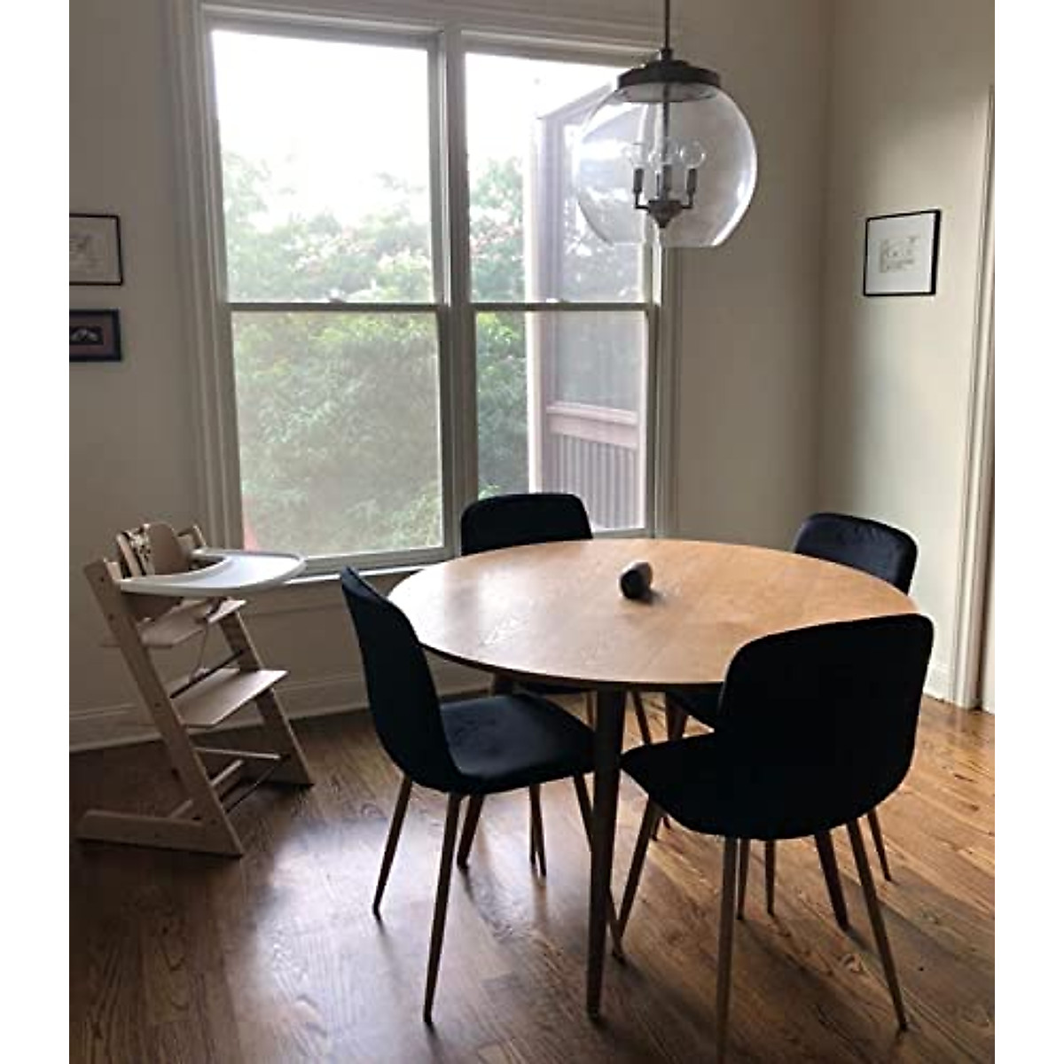 Beaugreen Velvet Dining Chairs Set of 4 Modern Kitchen & Dining Room Chairs with Metal Legs Upholstered Dining Accent Chairs for Home(Black)