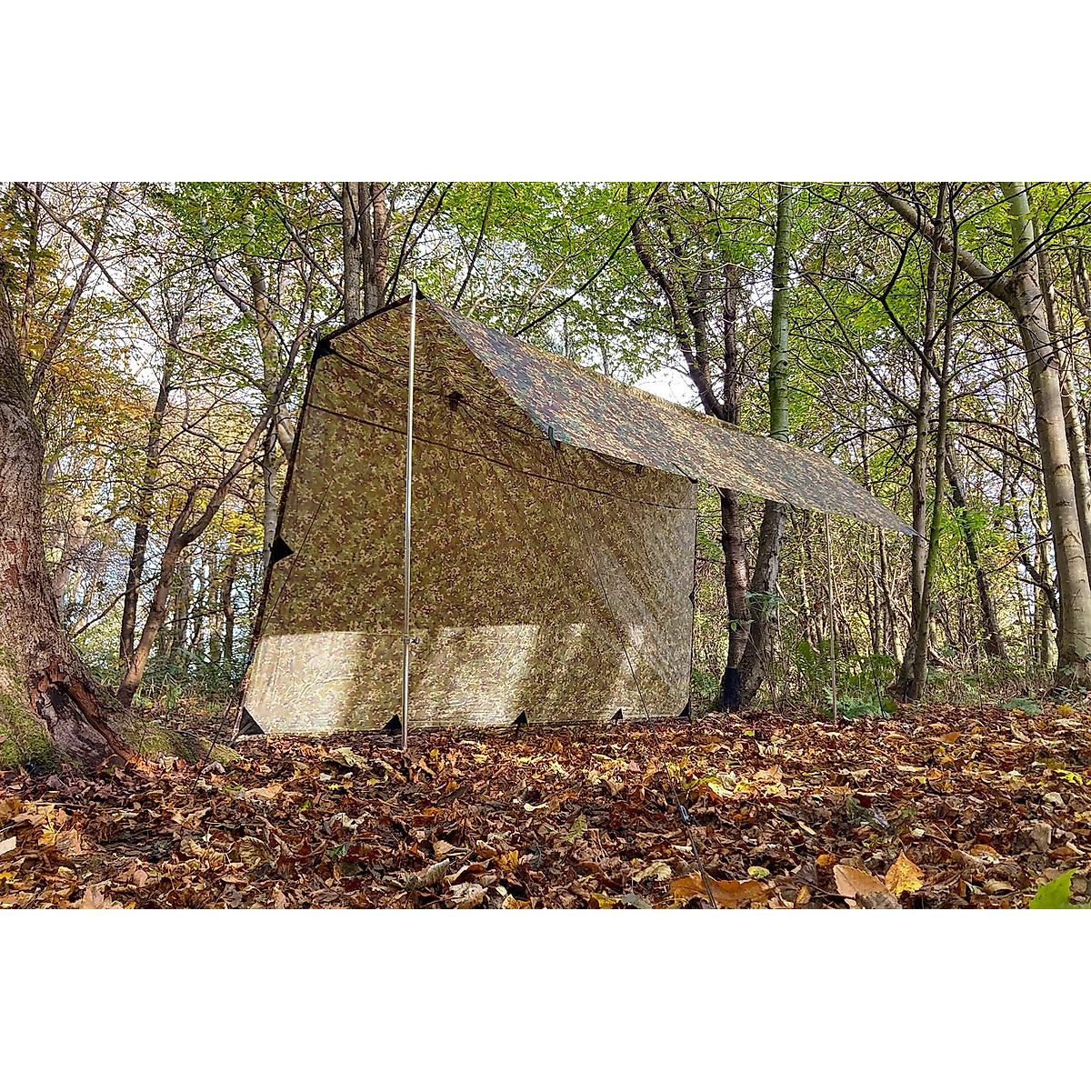 DD Hammocks - DD Tarp 3.5 x 3.5 - MC (11.5ft x 11.5ft) - 100% Waterproof Lightweight & Multifunctional Large Camo Rainfly Tarp Tent Shelter for Camping Bushcraft & Hiking Adventure