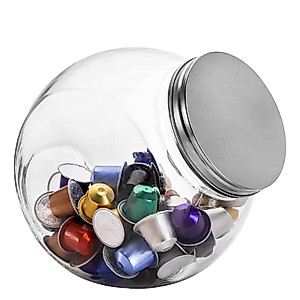 Nicunom 1-Gallon Penny Candy Glass Jar with Lid, Large Clear Canister Container Jar, Snacks Cookie Jar for Kitchen Counter, BPA-Free Wide Mouth Glass Jar for Storing and Canning Uses, Clear