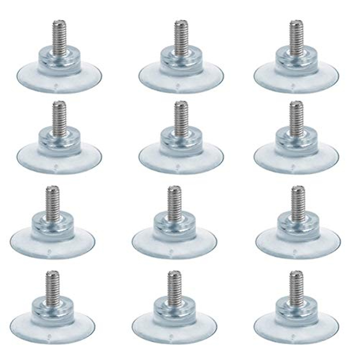 12 Pieces 30mm Diameter Rubber Strong Suction Cup Replacements with M4 x 8mm Thread Screw for Glass Table Tops