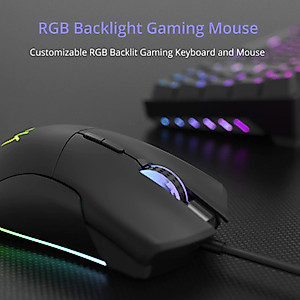 RK ROYAL KLUDGE RK71 Wireless/Wired Mechanical Keyboard and 7200 DPI Gaming Mouse, 71 Keys RGB Red Switch Hot Swappable Compact Gaming Keyboard for Win/Mac