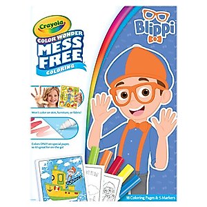 Crayola Blippi Color Wonder Coloring Set, 18 Blippi Mess Free Coloring Pages for Toddlers, Travel Activity, Toddler Toys & Gifts