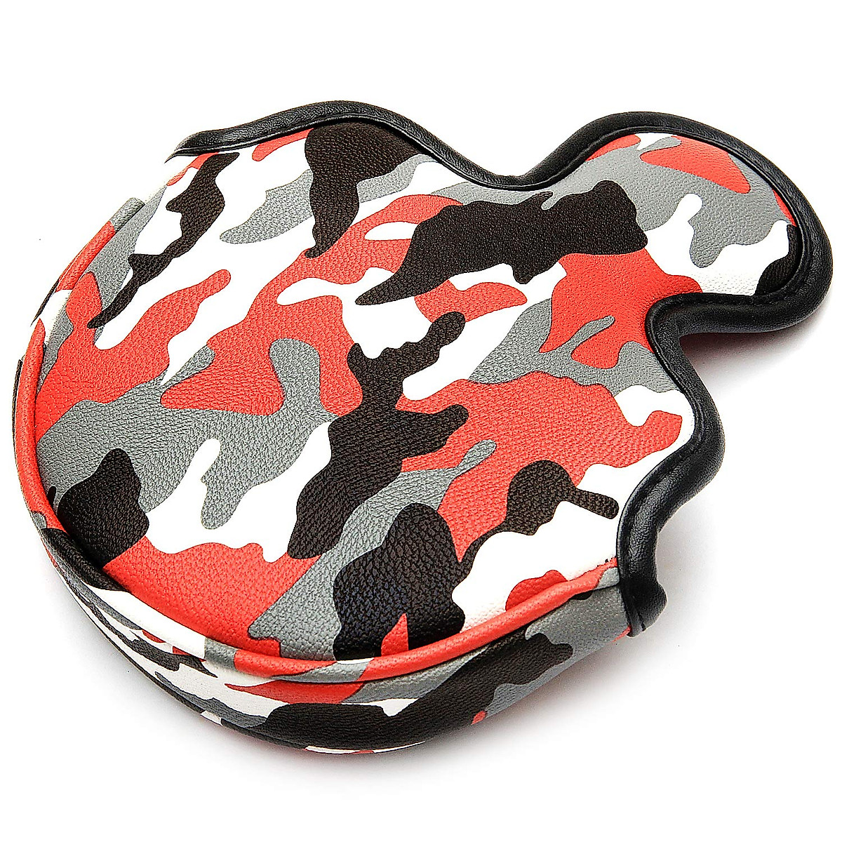 SHABIER Unisex Golf Headcover Flag Pattern Half Golf Putter Headcover White Golf Clubs Putter Head Cover (Small Round red)