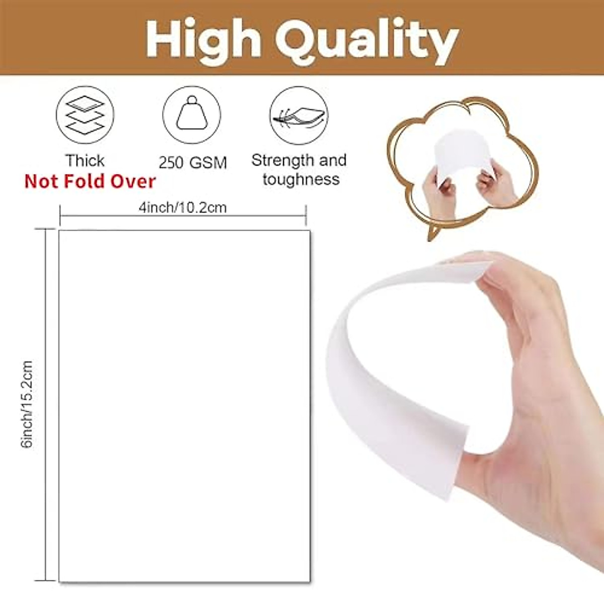Goefun White Blank Cards and Envelopes 4 x 6 Flat Cards and A6 Envelopes Self Seal 100 Pack for Wedding, Invitations, DIY Greeting Cards, Thank You Cards & All Occasion (Unfolded)