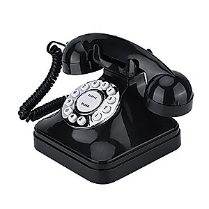Landline Telephone, WX-3011 Vintage Black Multifunction Plastic House Phone Retro Wire Push Button Dial Landline Telephone, Vintage Telephone
