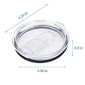 30oz Tumbler Cups Replacement Lids Compatible with YETI Rambler and More, Spill Proof Covers, Straw Friendly (Double Hole), 4 Count (Pack of 1)