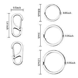 JOVITEC 3 Sets Dog Tag Clip Dog ID Tag with Rings Holder for Dogs and Cats Collars Harnesses