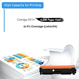 TRUE IMAGE Compatible Toner Cartridge Replacement for Canon 051H 051 MF267dw CRG051 CRG-051 CRG051H ImageCLASS MF264dw MF269dw LBP162dw LBP161dn LBP1692dwkg MF266dn MF263dn Printer (Black 2-Pack)