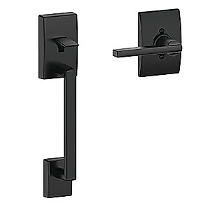 Schlage FE285 CEN 622 LAT CEN Century Front Entry Handleset with Latitude Lever, Lower Half Grip, Matte Black