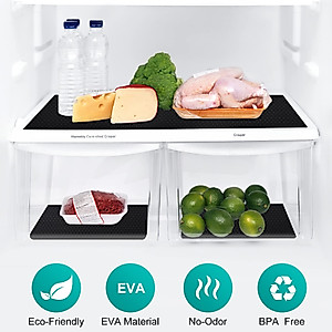 Gocfami Shelf Liners for Kitchen Cabinets, 17.7''x78.7'', Non Adhesive Drawer Liners for Cupboard,EVA Material Non Slip Black Shelf Liners,Waterproof & Durable Cabinet Mat for Bathroom/Pantry/Desk