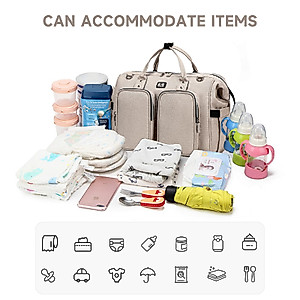 Pomelo Best Multifunctional Diaper Bag Totes with Changing Pad & Stroller Straps, Large Portable Newborn Baby Bags, Unisex and Stylish Travel Diaper Backpacks for Mom and Dad, Black