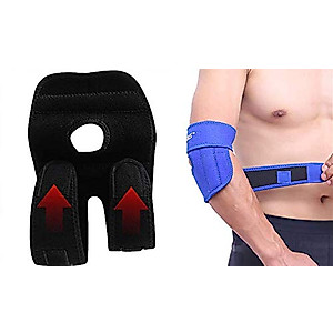 Elbow Support (1 Piece) Adjustable Elbow Brace Sports Protective Gear Pad Arthritic Pain Relief, Sports Injury Rehabilitation & Protection Tennis Basketball Golf Gym Fitness Support