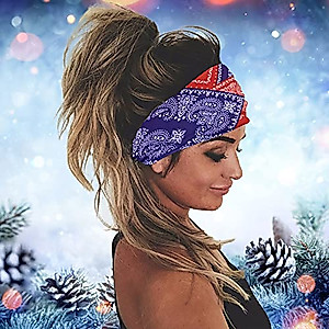minjiSF Print Elastic Hair Headband Headband Bandana Head Women Band Wrap Headband Mens Sweat Headband