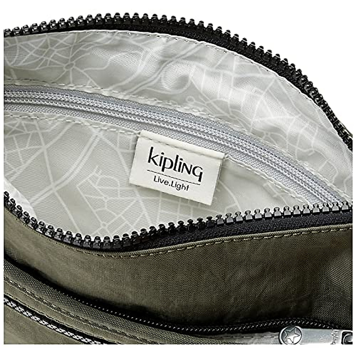 Kipling Women’s Arto Small Crossbody, Lightweight Everyday Purse, Casual Nylon Shoulder Bag, Green Moss