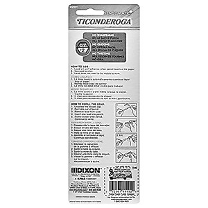Ticonderoga Sensematic Mechanical Pencil, 0.7mm Lead, Silver, 2 Count