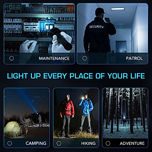 JOSHEN Rechargeable LED Flashlights 900000 High Lumens, Super Bright XHP90.2 Tactical Flashlight with Zoomable,5 Modes, Handheld Powerful Flashlights for Emergencies, Hiking, Camping