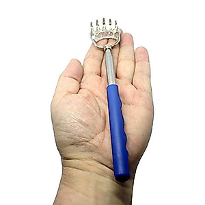 5 Pack Telescoping Back Scratcher - Extendable Telescope Back Scratchers - Bear Claw Metal Telescopic Backscratcher Eliminating Back Itching in Black, Blue, Green, Purple, Red color