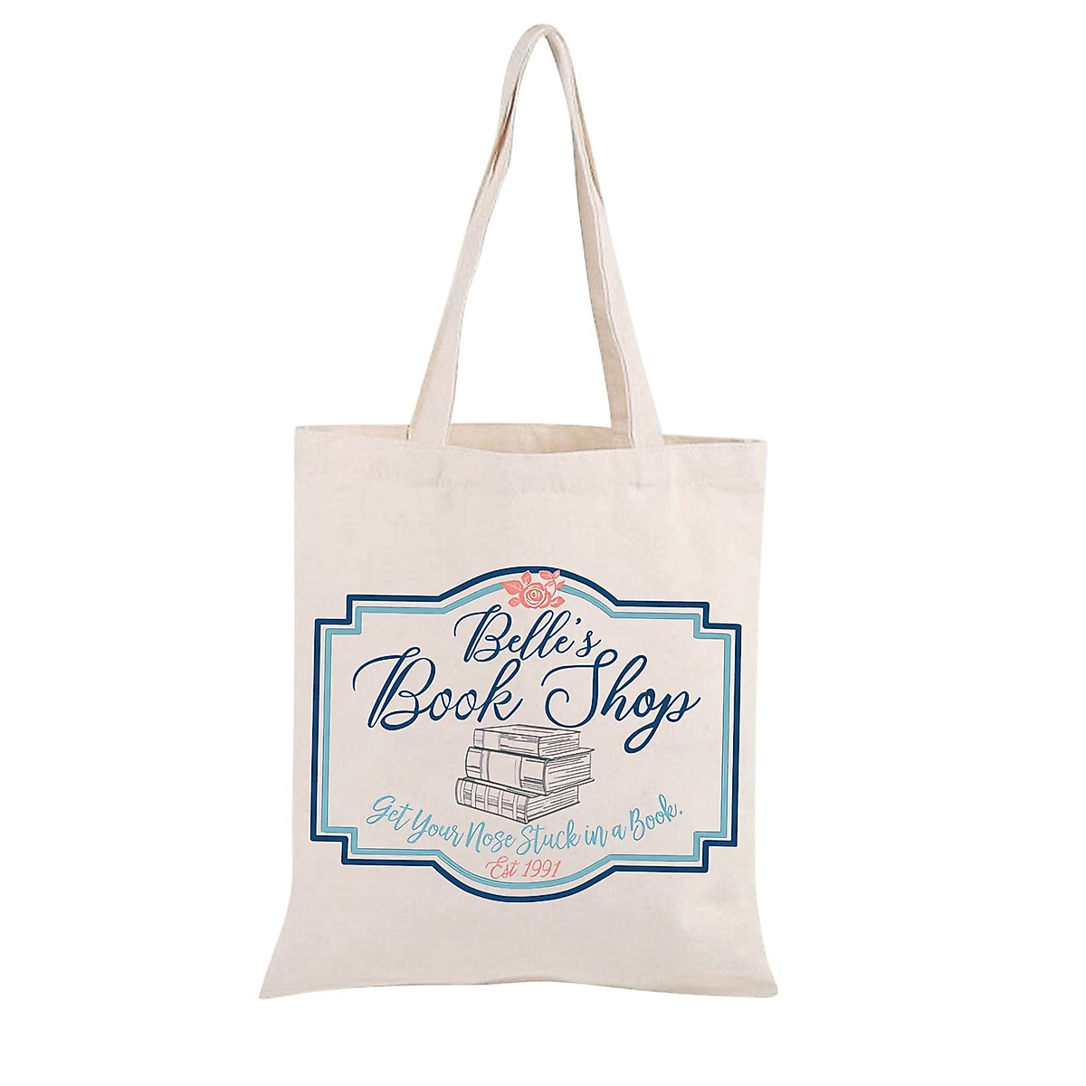 BLUPARK Movie Character Princess Tote Bag - Book Lover Gift and Movie Inspired Merch (Book Shop Design)