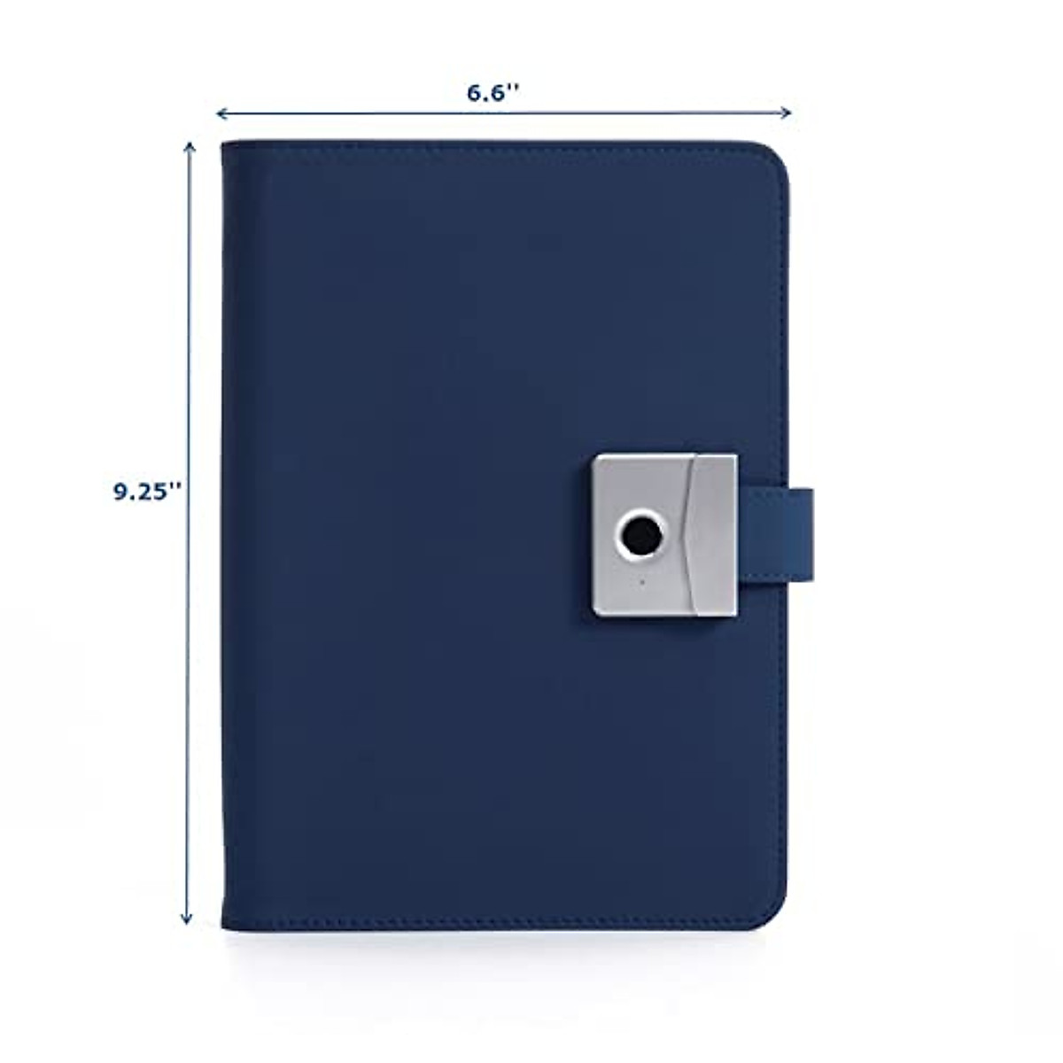 Fingerprint Lock Journal Writing Notebook. Leather Fingerprint Lock Diary A5 Security Business Conference Notebook with 6 Ring Binder Refillable Diary Notepads, Vintage Business Planner Personal Organizer, Agenda for Men /Women. (Mazarine)