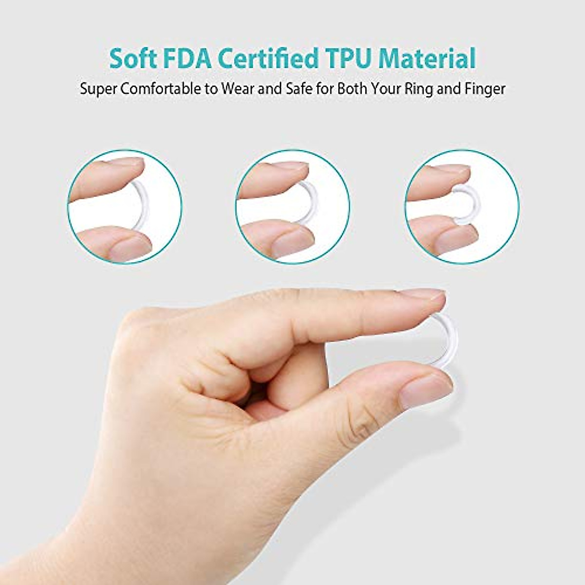 Invisible Ring Size Adjuster for Loose Rings Ring Adjuster Sizer Fit Any Rings Ring Guard Spacer (Clip-ON, 8 PCS)