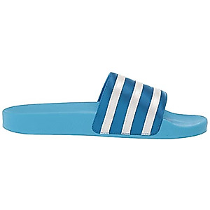 adidas Originals Women's Adilette Slides Sandal, Sky Rush/White/Blue Rush, 6