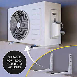 Air Conditioner Support Brackets (2 Pcs, 17.7" x 15.4") Window AC Bracket Stand for Mounting Outdoor AC Unit (12-18,000 BTU, 117 KG Max Weight) Weather Proof Shelf to Protect from Dirt and Vandalism