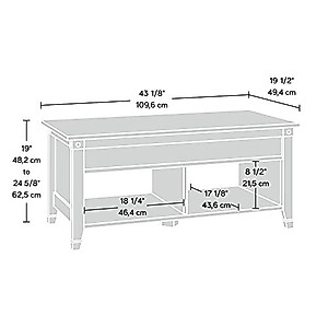 Sauder Carson Forge Lift-Top Coffee Table, Washington Cherry finish