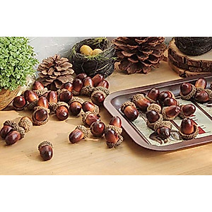 KISEER 100 Pcs Artificial Acorns Bulk Small Fake Lifelike Simulation Acorn with Natural Cap for Crafts, Wedding, Home Vase Filler Decor