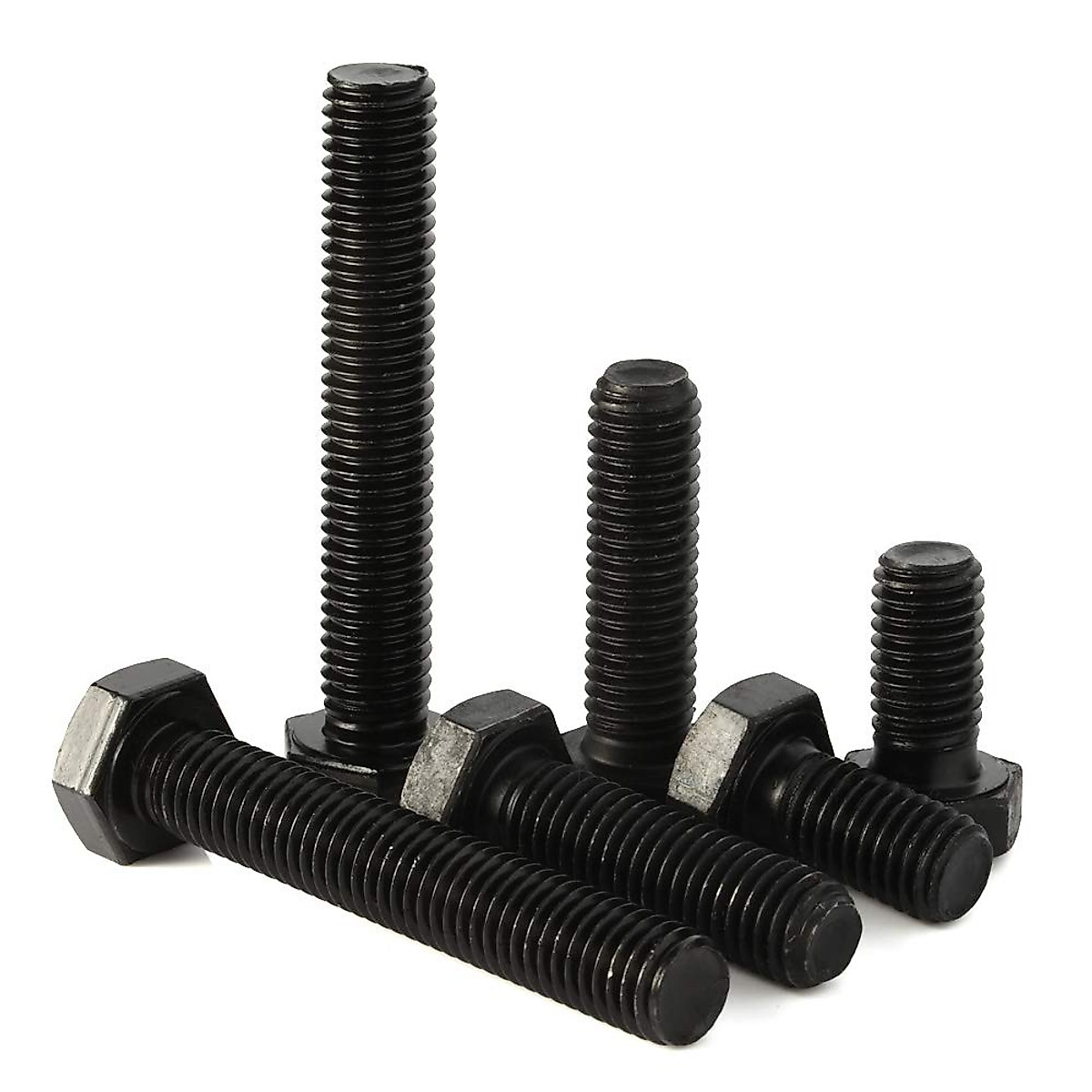 M8 x 60mm Hex Head Screw Bolts, Fully Threaded, Alloy Steel Grade 12.9, Black Oxide Finish, Quantity 10