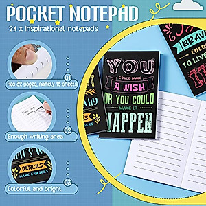 48Pcs Inspirational Notepad Pen Set Inspirational Gifts Notebook Bulk Mini Motivational Journal Notebook Christian Bible Verse Ballpoint Pen Quotes Pen Pocket Notepad for Christmas (Inspirational)