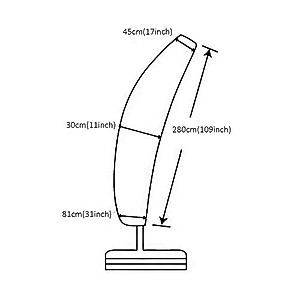 Patio Waterproof Cantilever Umbrella Cover for 9ft-13ft Mayhour Balck Dustproof,Rip,UV Water Resistant Outdoor Offset Banana Style Large Umbrella Protector with Zipper for Garden Yard Market 109in