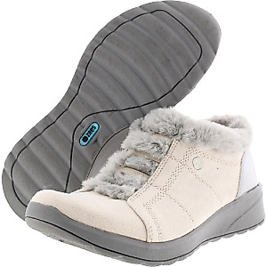 BZees Womens Golden Faux Suede Slip On Fashion Sneakers Gray 7.5 Medium (B,M)