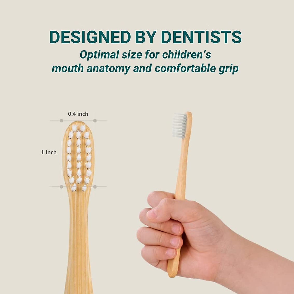 DR.NOAH Maru Kids Bamboo Toothbrush, 6 Pack | Designed by Dentists | Soft, Tapered, BPA Free Bristles | Ergonomic Design | Eco Friendly