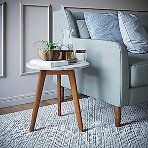 Nathan James Amalia Solid Wood Legs Accent End or Side Table, Dark Brown