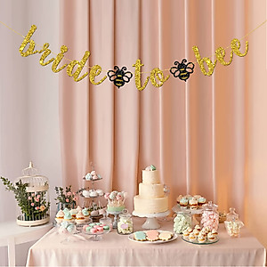 INNORU Bride to Bee Banner, Bridal Shower Party Decorations, Wedding Bee Party, Bee Engagement Bachelorette Party Decoration Gold Glitter