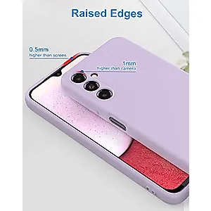 Foluu Silicone Case for Samsung Galaxy A14 5G, Liquid Gel Rubber Bumper Case with Soft Microfiber Lining Cushion Slim Hard Shell Shockproof Protective Cover for Galaxy A14 5G 2023 (Purple)