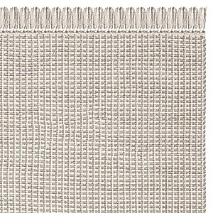 SAFAVIEH Montauk Collection 6' Square Ivory/Grey MTK340A Handmade Flatweave Boho Farmhouse Cotton Tassel Fringe Living Room Dining Bedroom Area Rug