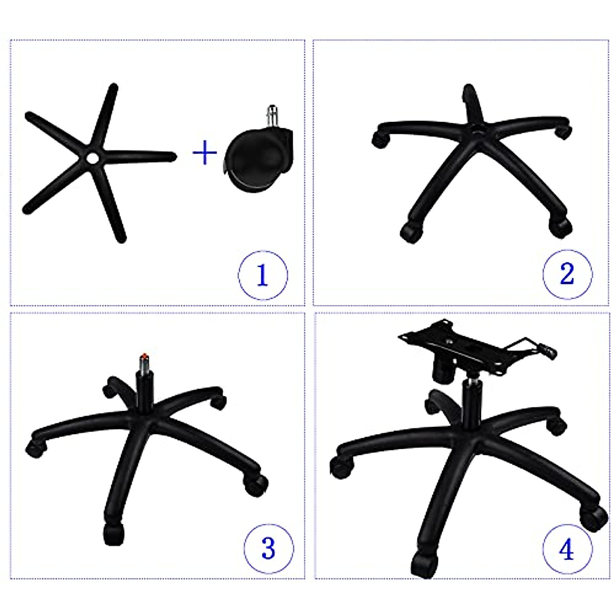 Pro Adjustable 28" Heavy Duty Replacement Office Chair Base/Gaming Chair Base/Computer Chair Base,Upgrade 330 Pounds Swivel Chair Base Replacement