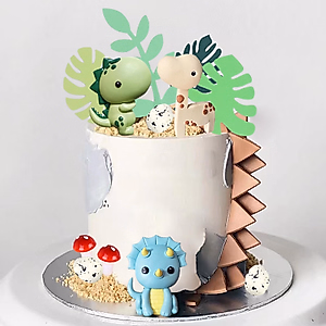 Baby Dinosaur Cake Toppers Dinosaur Cake Decorations Dinosaur Birthday Cake Toppers for Baby Shower Boy Girl Birthday Dinosaur Themed Party Supplies (21 PCS)