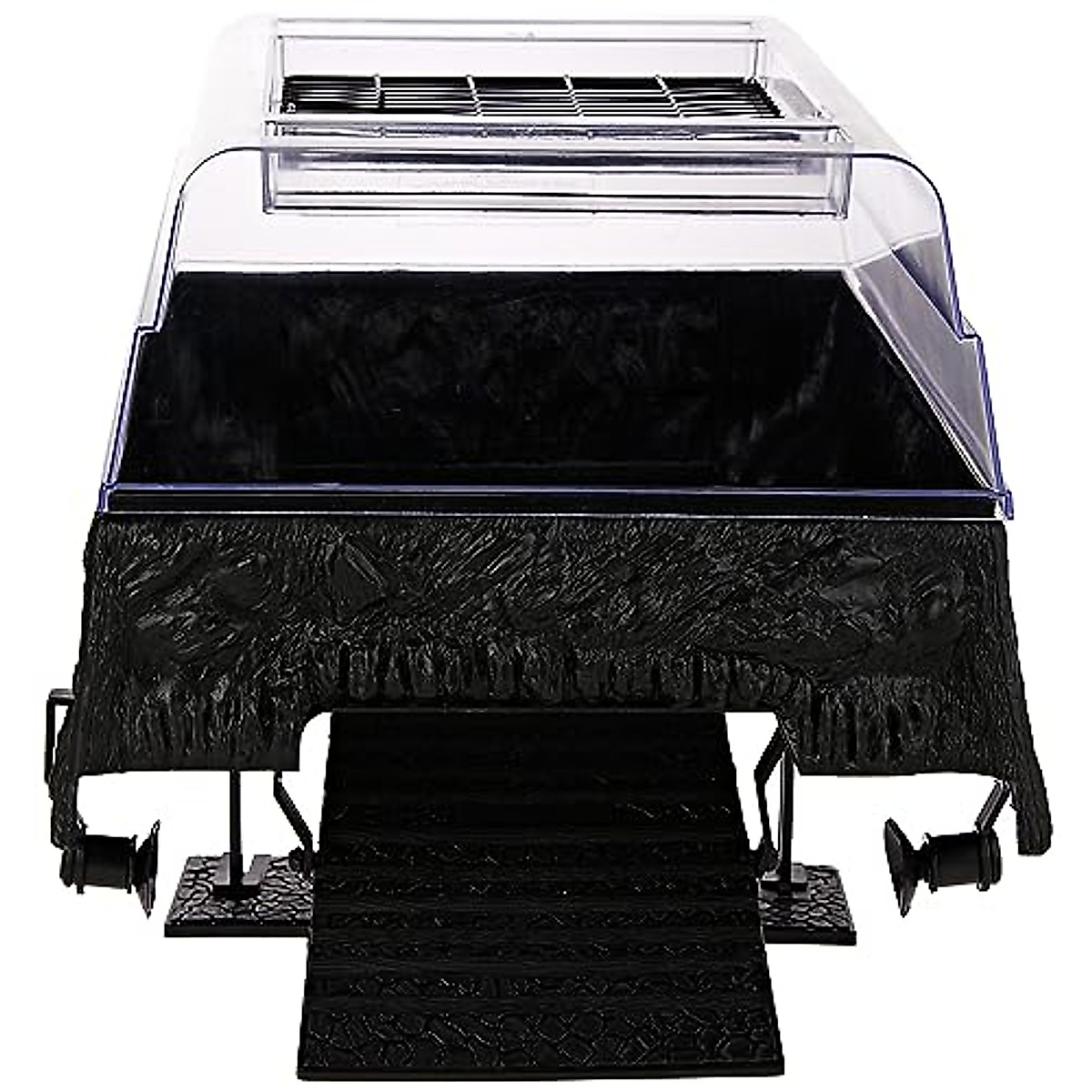 PENN-PLAX Reptology Turtle Topper – Above Tank Basking Platform That Safely Mounts to Standard Size Tanks Including 10g, 20L, 20H, 29g, up to 55 Gallons and 13” Wide – Black Color