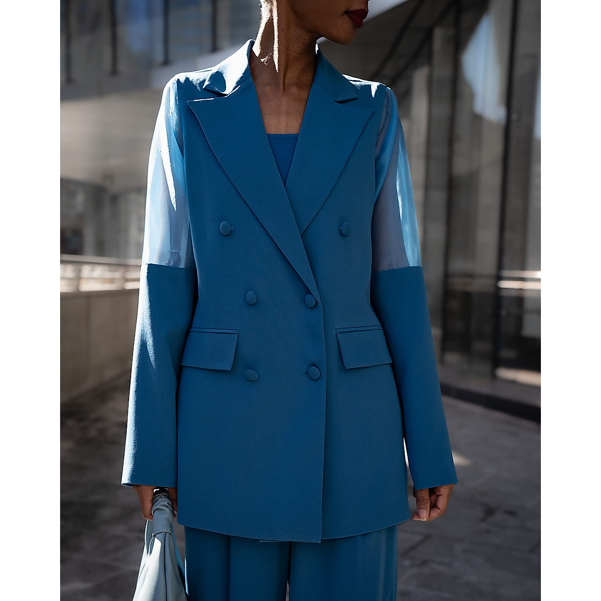 The Drop Women's Blue Sapphire Double Breasted Blazer by @signedblake, S