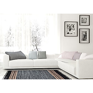 Matador Leather Chindi Round Rug, Gray, 6 by 6-Feet