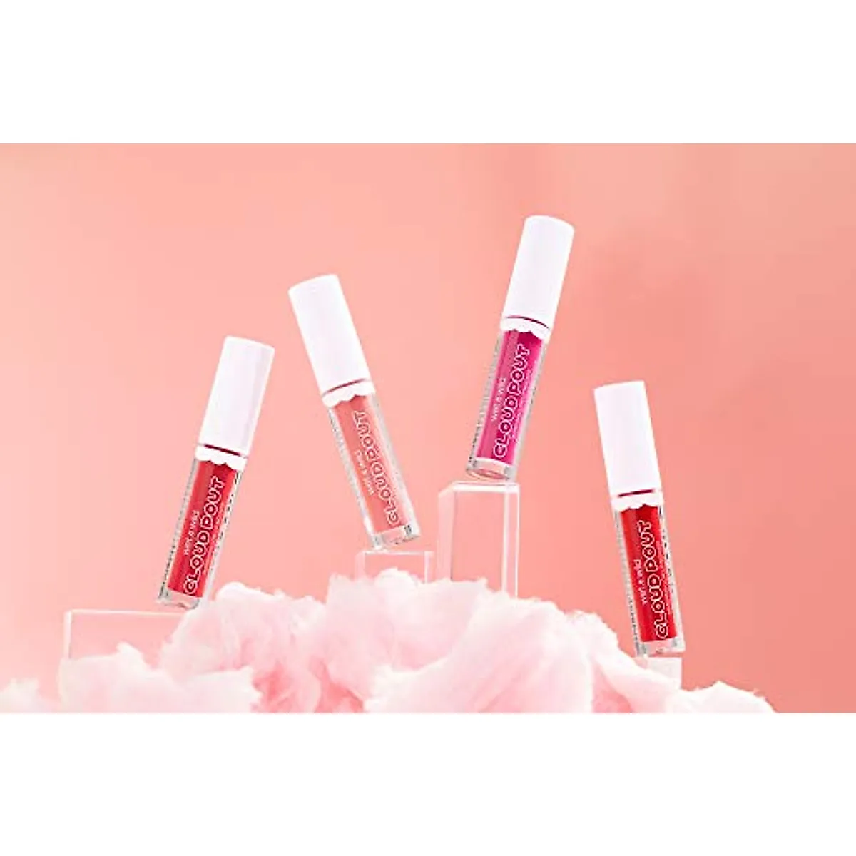 wet n wild Lip Cream Cloud Pout Marshmallow Matte Liquid Lipstick | Lip Mousse | Hot Pink Red Fluff You | Marshmallow Flavored