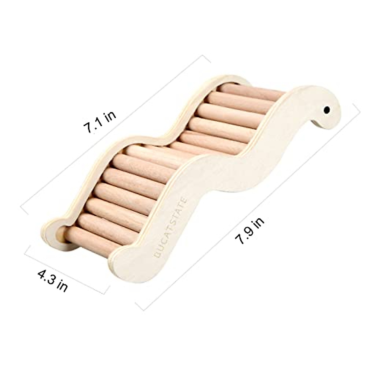 BUCATSTATE Hamster Climbing Ladder, Wooden Climbing Toy and Bridge Cage Decor for Hamsters Gerbils Mice and Small Animals (Snake Pattern)