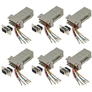 Dahszhi DB9 Ethernet Adapter, DB9 to RJ45 Modular Adapter, F/F