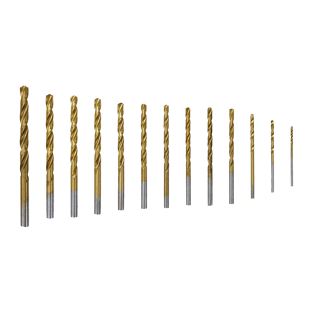Tsnamay 1.5-6.5mm High Speed Steel Titanium Plated Drill Bit,Titanium HSS Drill Bit Set Cutting Carpenter Wood Metal,13Pcs