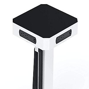 Luxor LuxPower Mobile AC and USB Charging Tower with 8 USB Charging Ports, 8 AC Outlets - White, 14" W x 14" D x 40" H